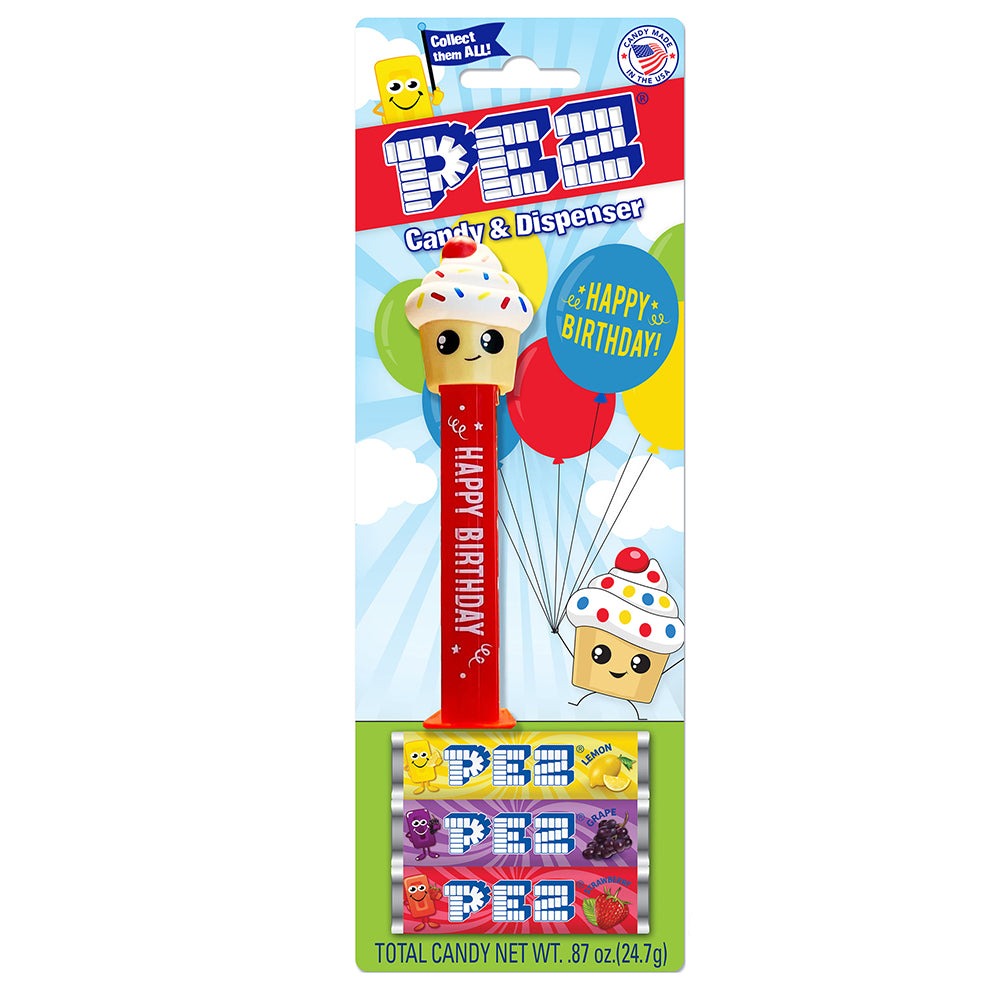 Happy Birthday Cupcake PEZ Dispenser & Candy | Unique Birthday Gift ...